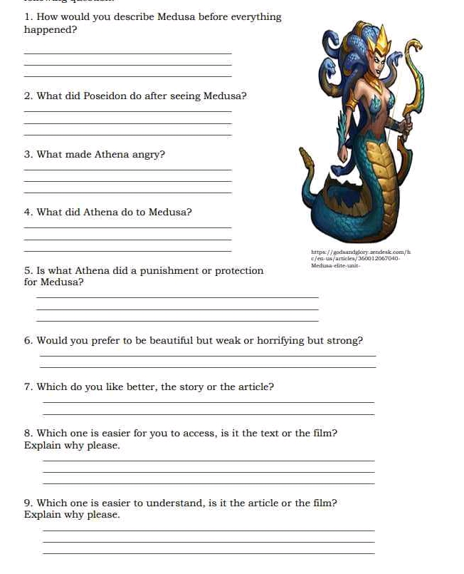 1 How would you describe Medusa before | StudyX