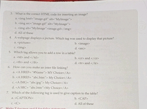 3 What is the correct HTML code for | StudyX