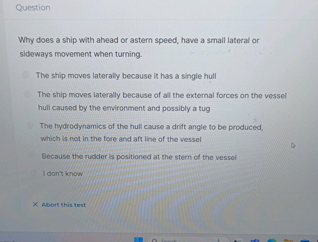 Question Why does a ship with ahead or | StudyX