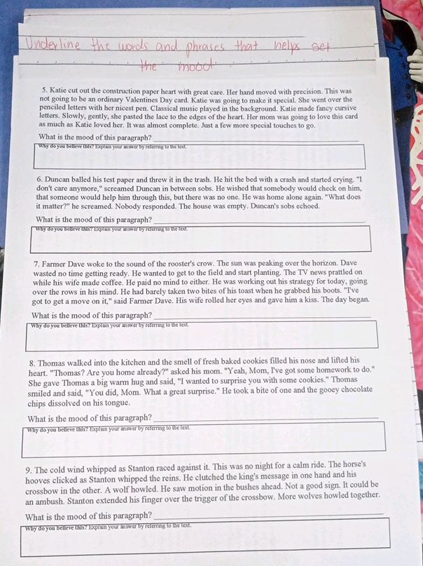 Underline the words and phrases that nelps