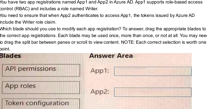 You have two app registrations named App1
