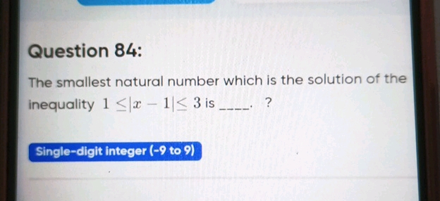 Question 84 The smallest natural number | StudyX
