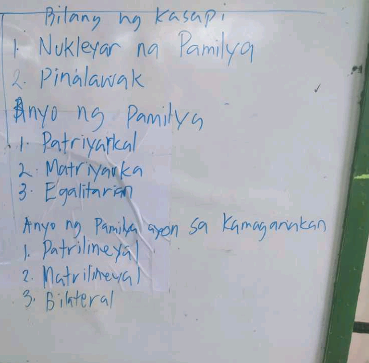 Bilany ng Kasapi 1 Nukleyar na Pamilya 2 | StudyX