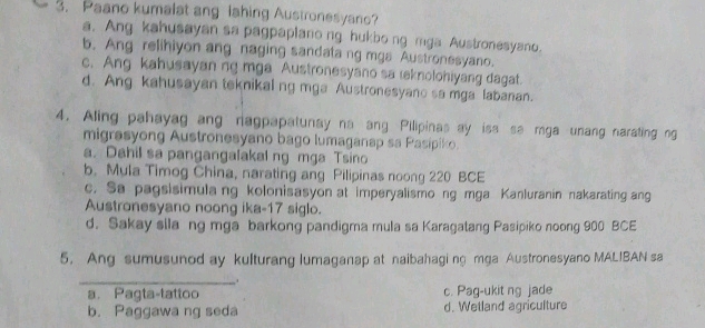 3 Paano kumalat ang lahing Austronesyano a | StudyX