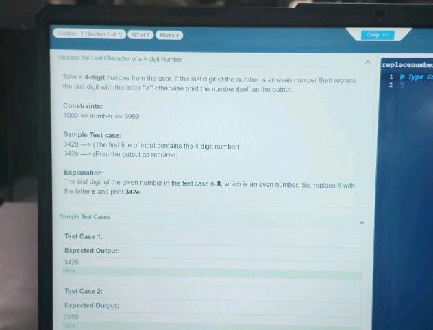 Section -1 Section 1 of 1 Q7 of 7 Marks 5 | StudyX