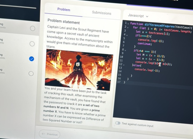 Problem Submissions Javascript Problem | StudyX