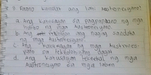 3 Faano kumblet ang lahi Austronesyano a | StudyX