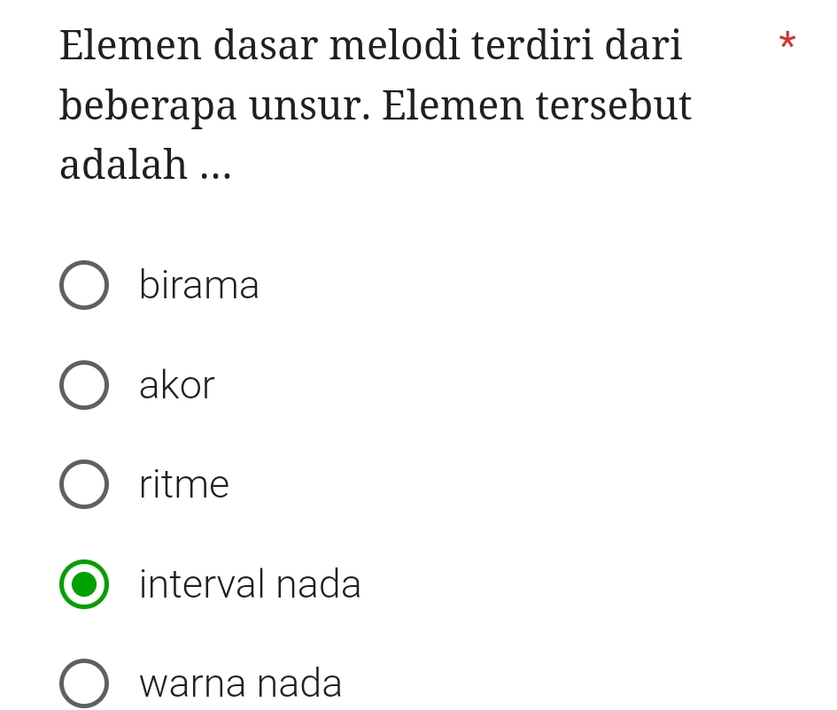 Elemen dasar melodi terdiri dari beberapa | StudyX