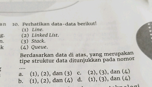 10 Perhatikan data-data berikut (1) Line | StudyX