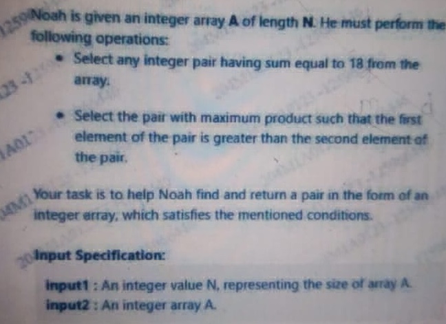 Noah is given an integer array A of length | StudyX