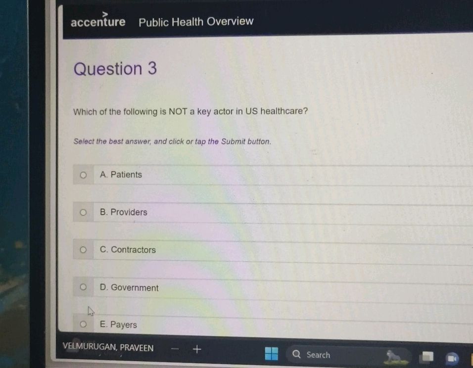accenture Public Health Overview Question 3