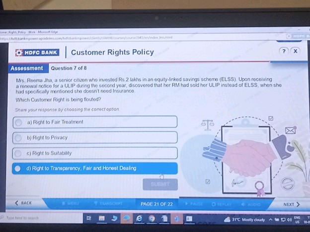 HDFC BANK Customer Rights Policy | StudyX