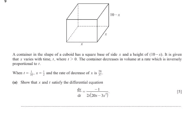 9 A container in the shape of a cuboid has | StudyX