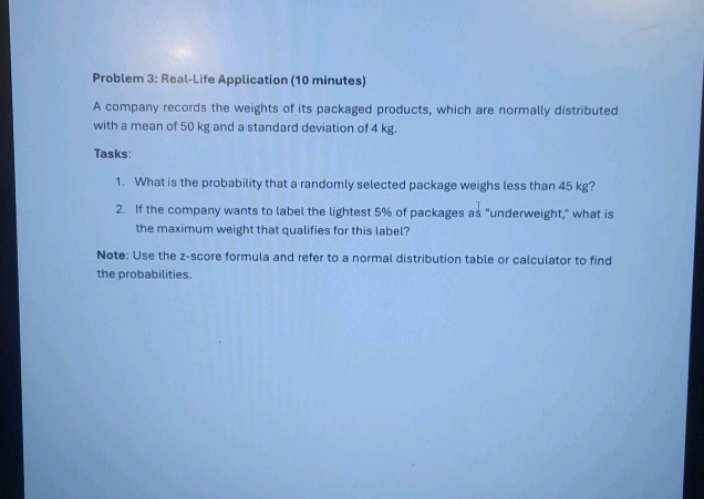 Problem 3 Real-Life Application (10 | StudyX
