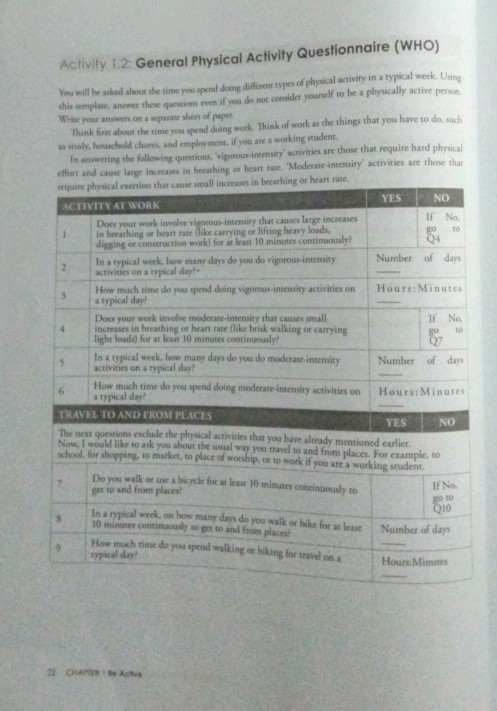 Activity 12 General Physical Activity | StudyX