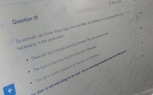Question 18 Six animals cath horse mino | StudyX