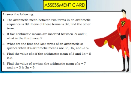 ASSESSMENT CARD Answer the following 1 The | StudyX