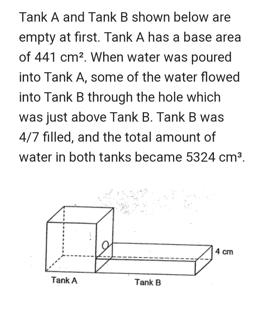Tank A and Tank B shown below are empty at | StudyX
