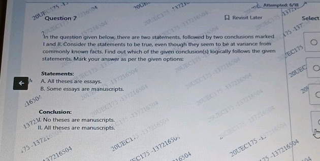 200 Question 7 Attempted 6/18 Revisit Later | StudyX