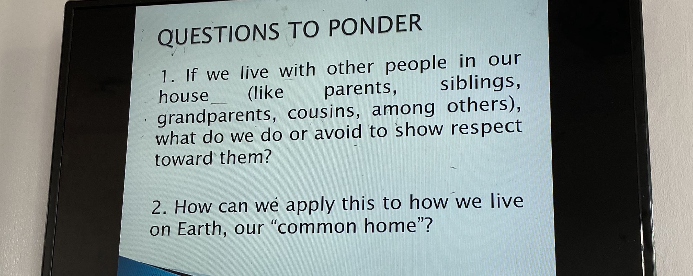 QUESTIONS TO PONDER 1 If we live with other | StudyX