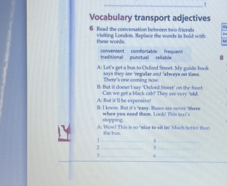 1 Vocabulary transport adjectives 6 Read | StudyX