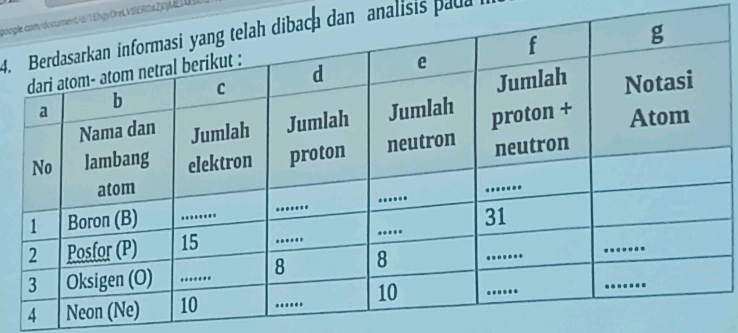 4 Berdasarkan informasi yang celah dibach | StudyX