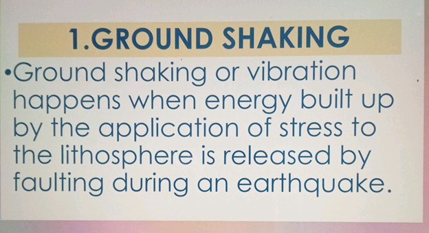 1GROUND SHAKING - Ground shaking or | StudyX