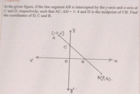 In the given figure if the line segment A B