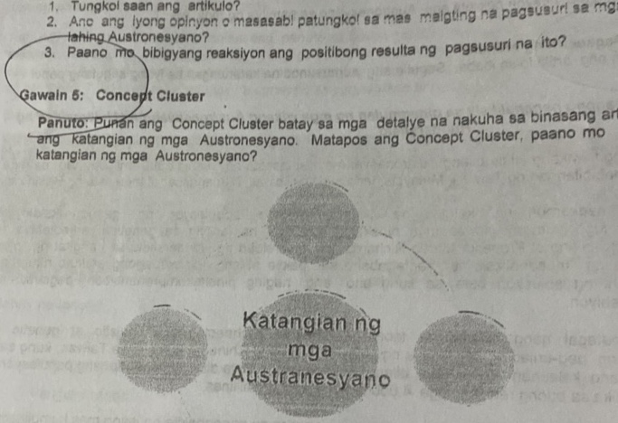 1 Tungkol saan ang artikulo 2 Ano ang lyong