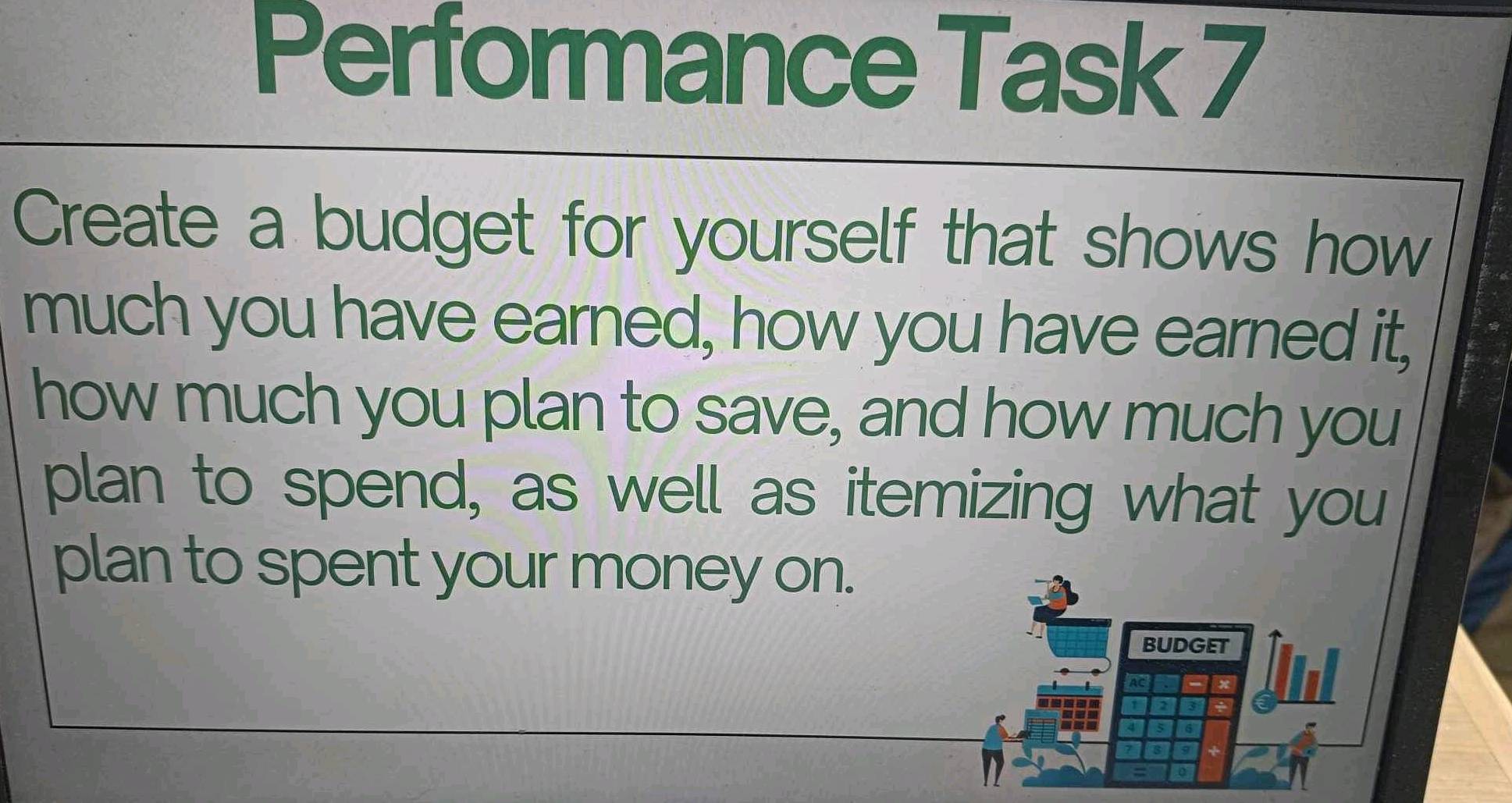 Performance Task 7 Create a budget for | StudyX