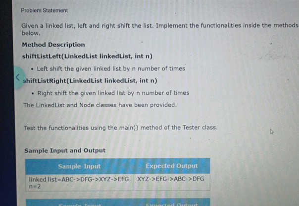 Problem Statement Given a linked list left | StudyX