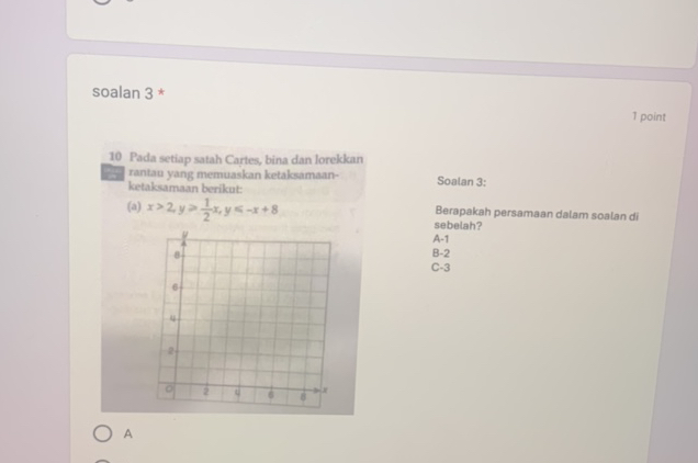 soalan 3 1 point 10 Pada setiap satah Cartes | StudyX