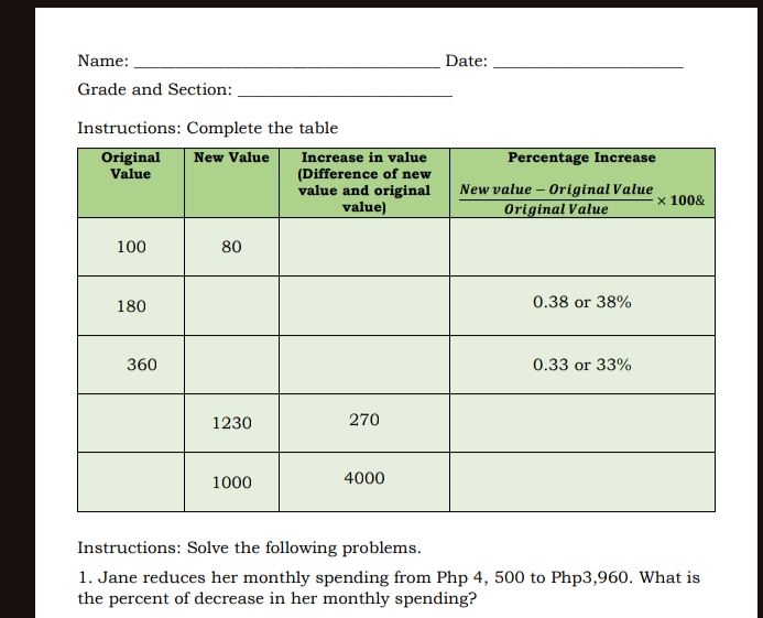 Name Date Grade and Section Instructions | StudyX