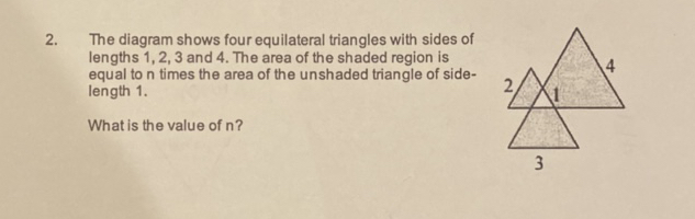 2 The diagram shows four equilateral