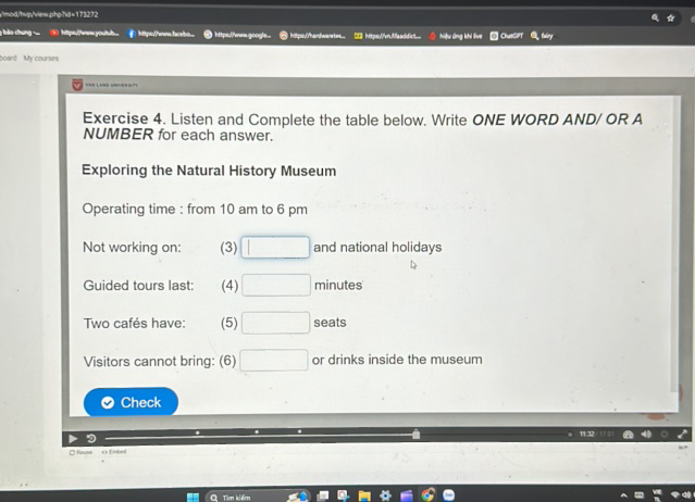 Exercise 4 Listen and Complete the table | StudyX