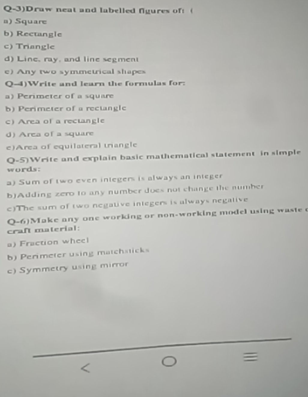 Q-4)Write and learn the formulas for: a)