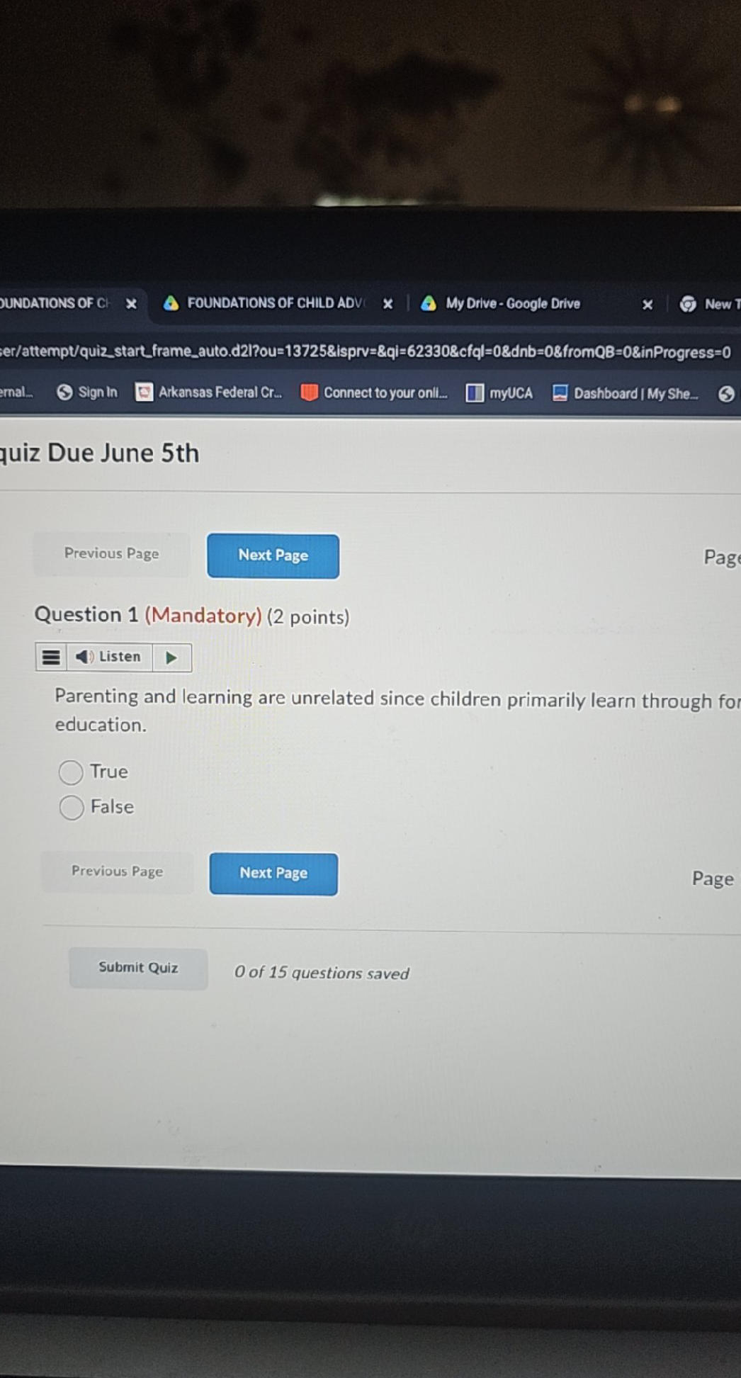 Question 1 (Mandatory) (2 points) Parenting