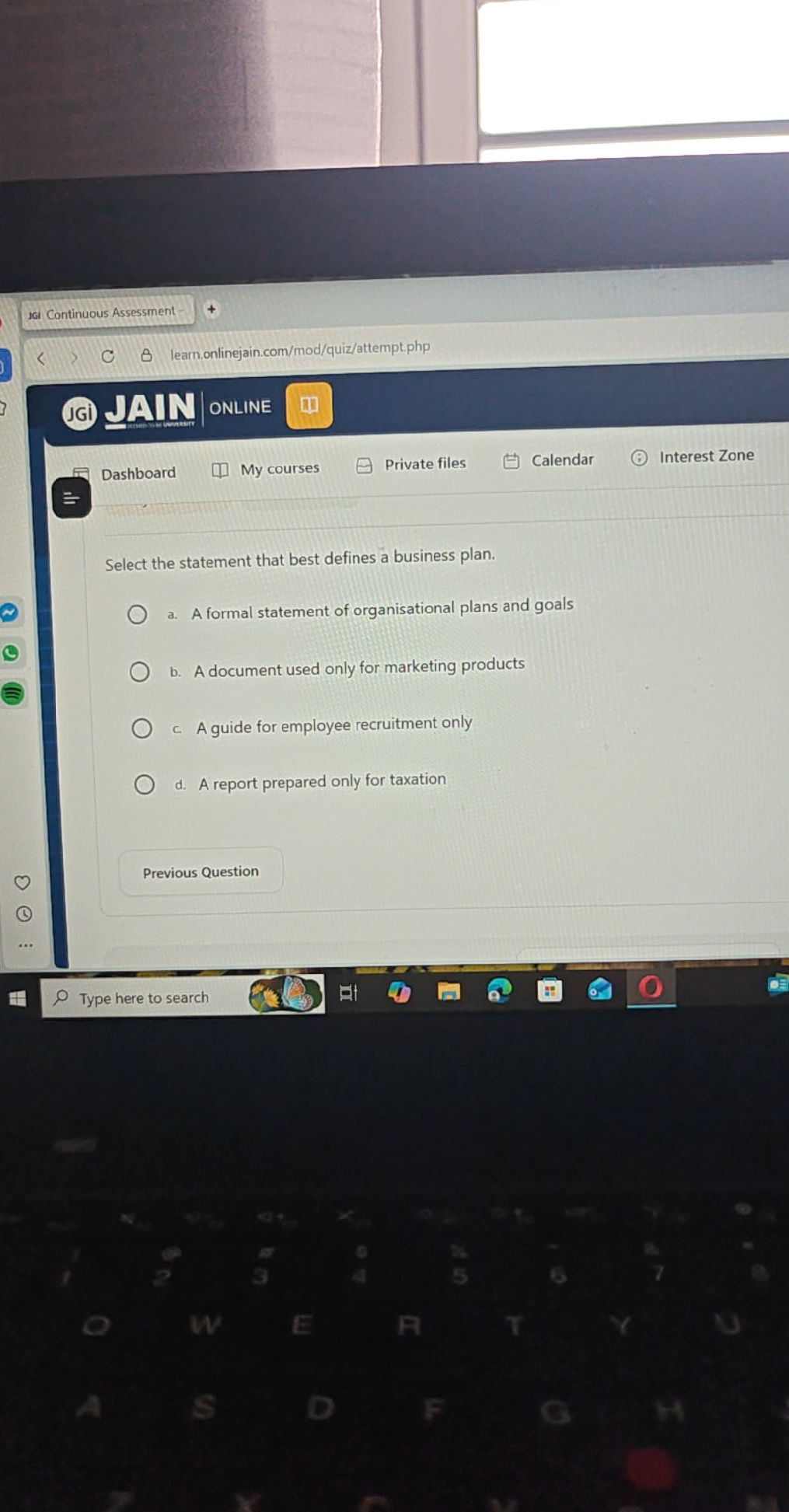 Select the statement that best defines a