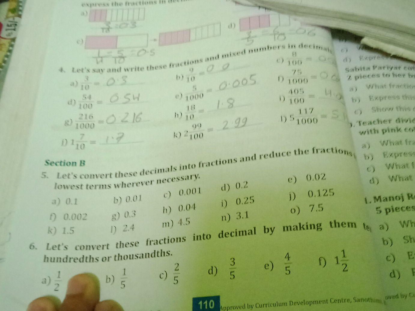 4. Let's say and write these fractions and | StudyX