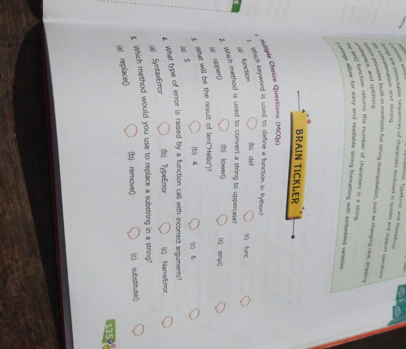 5. Which method would you use to replace a | StudyX