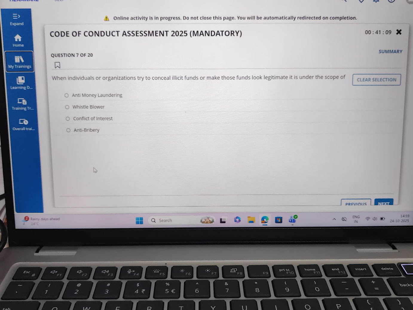 CODE OF CONDUCT ASSESSMENT 2025 (MANDATORY) | StudyX