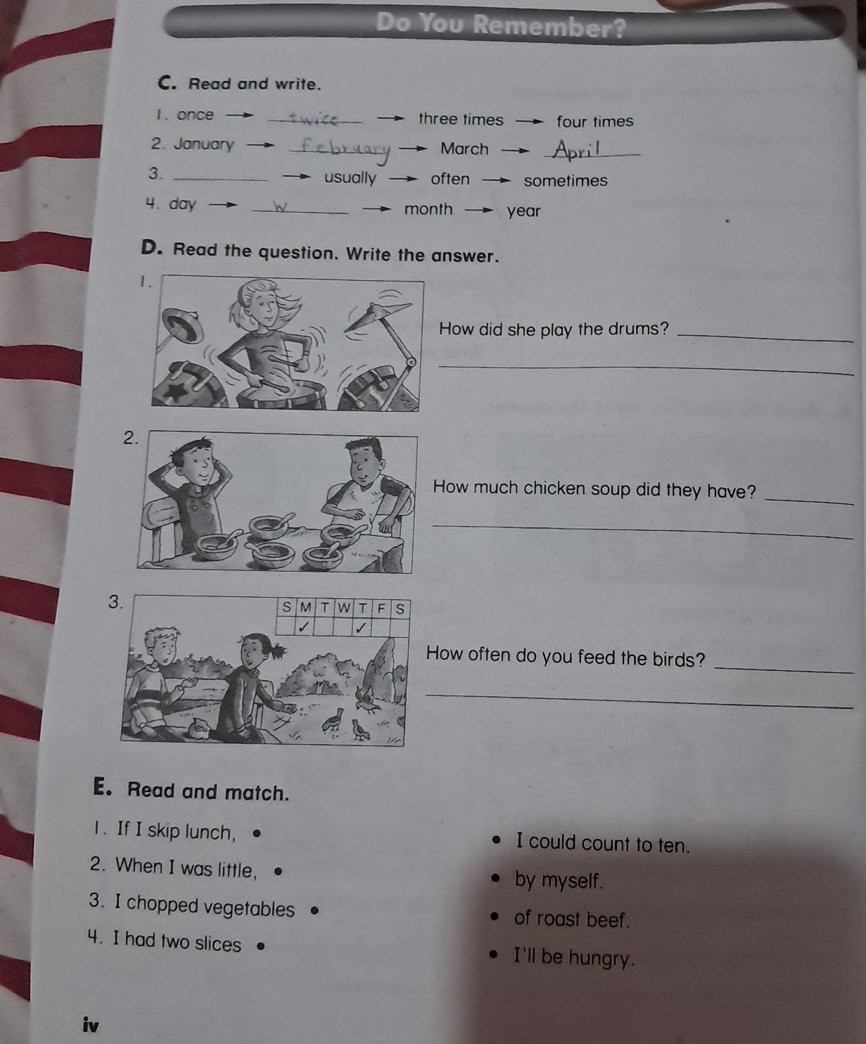 C. Read and write. 1. once → twice → three | StudyX