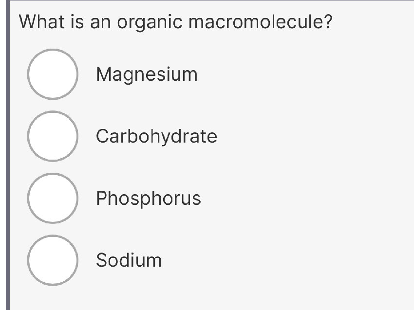 What is an organic macromolecule? | StudyX