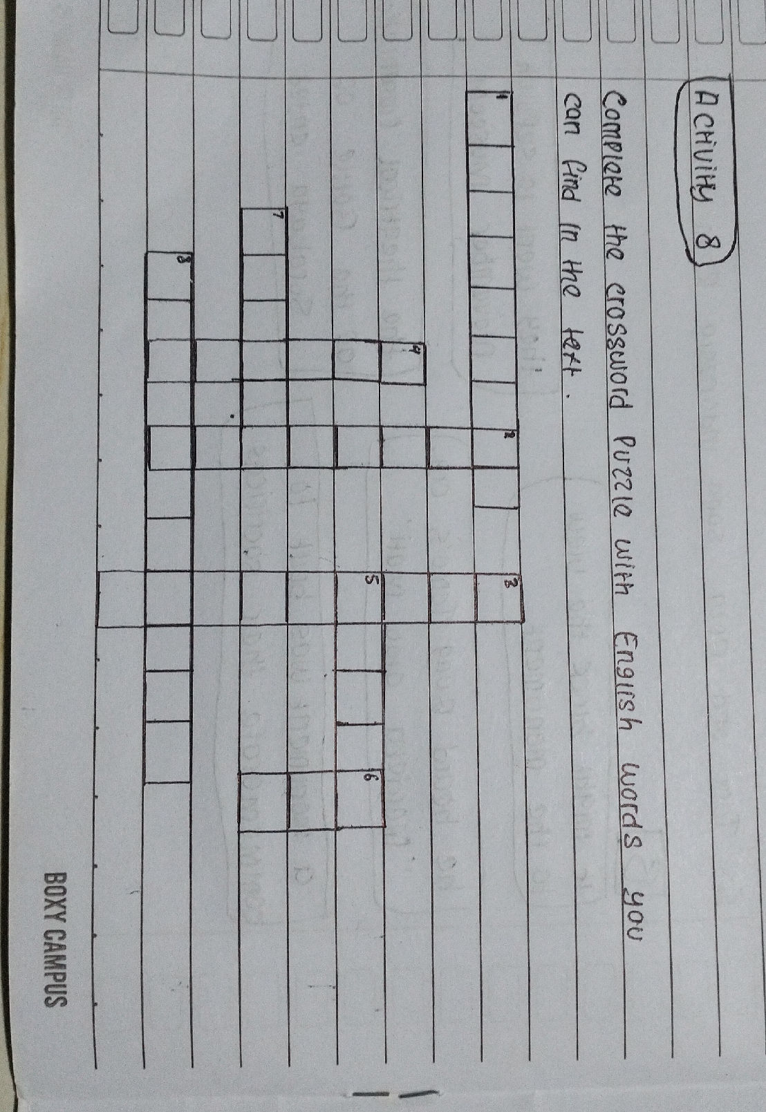 Activity 8 Compare the crossword puzzle with | StudyX