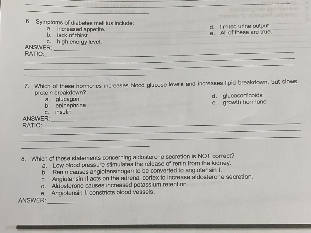 7. Which of these hormones increases blood | StudyX