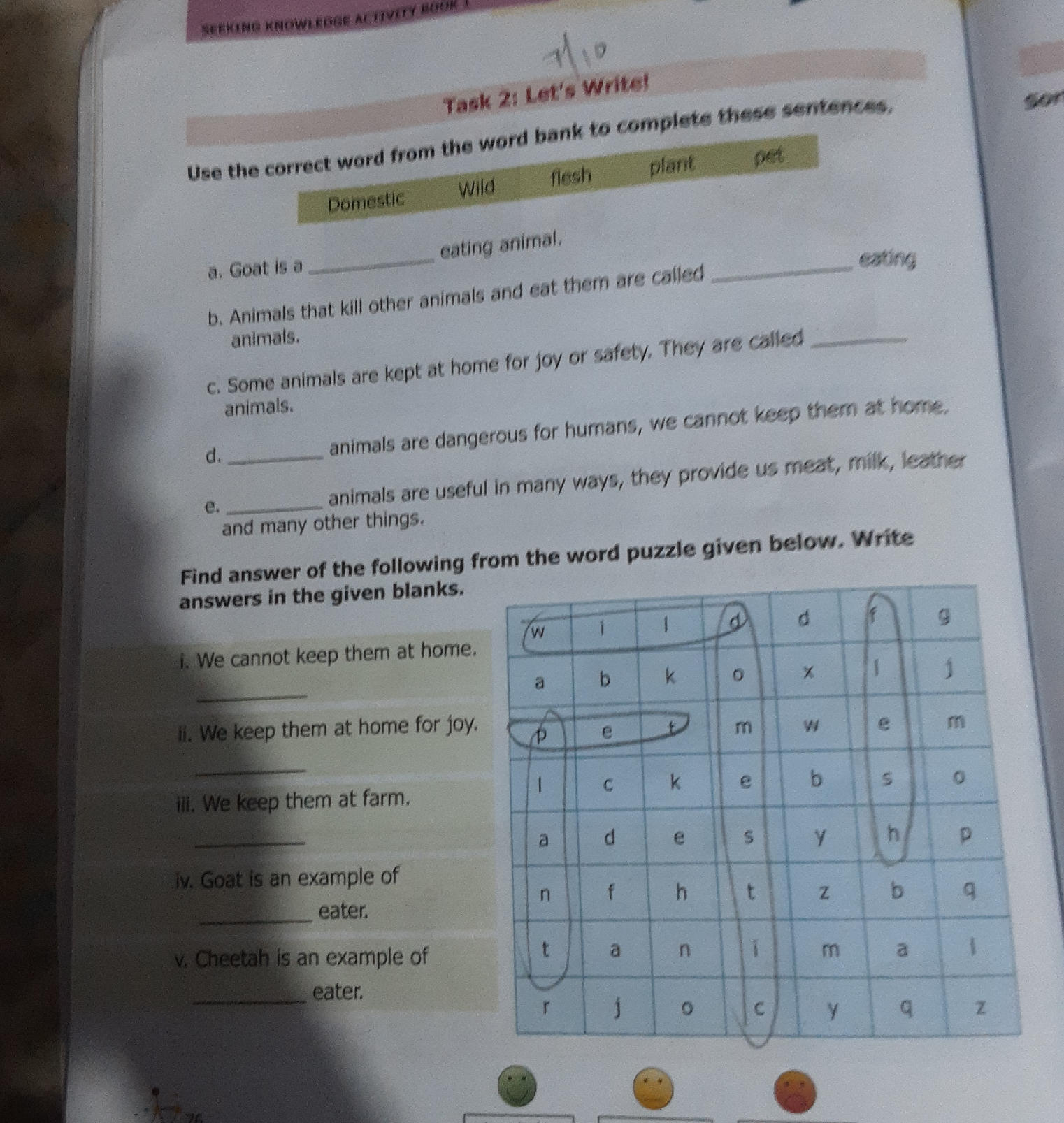 Task 2: Let's Write! Use the correct word | StudyX