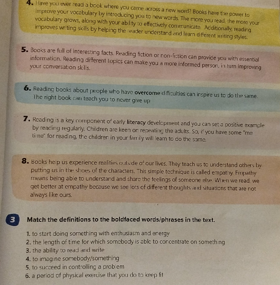 Match the definitions to the boldfaced | StudyX