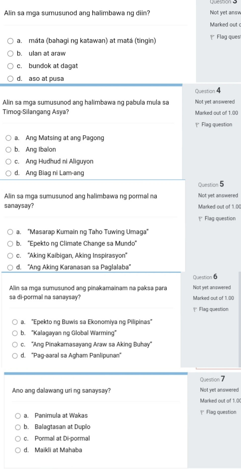 Alin sa mga sumusunod ang halimbawa ng diin? | StudyX