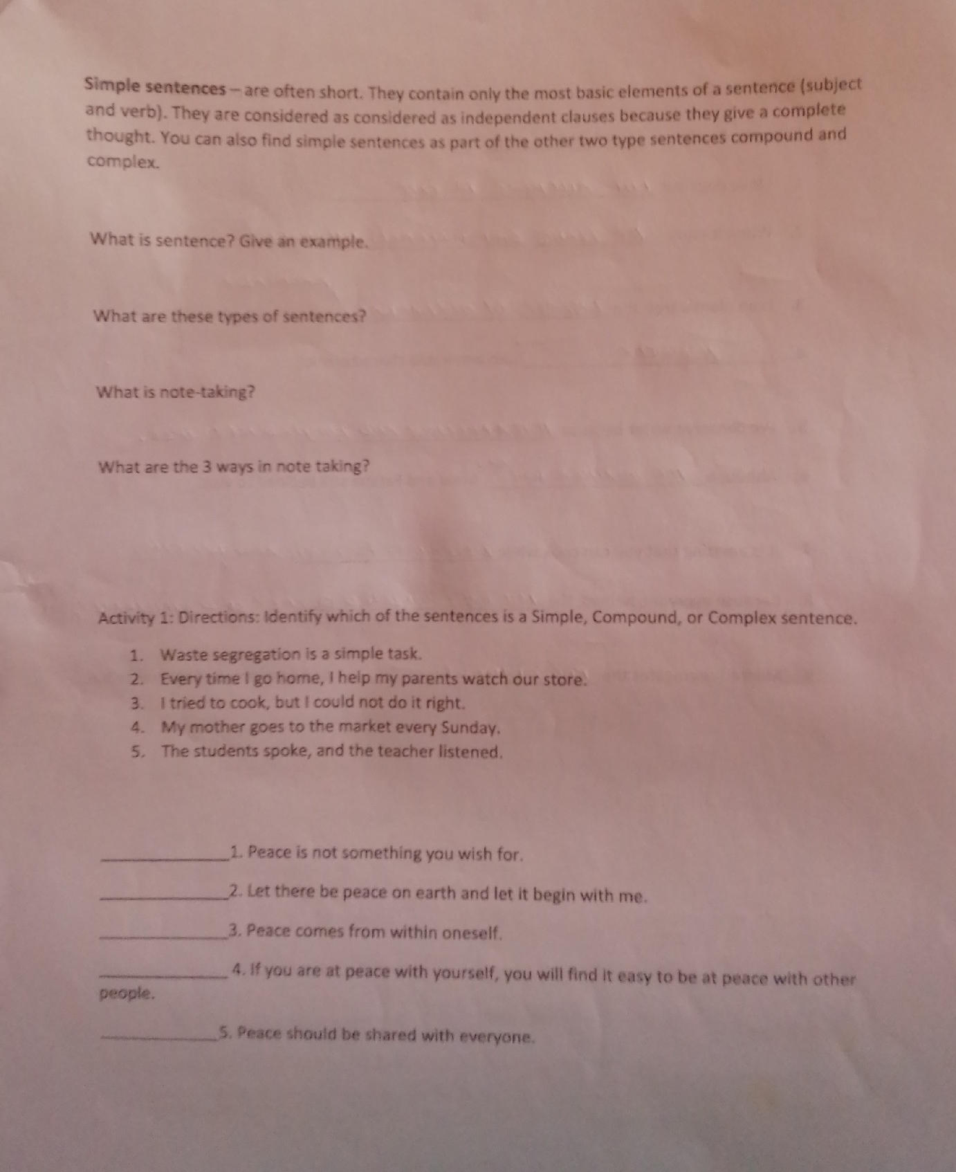 Simple sentences - are often short. They | StudyX