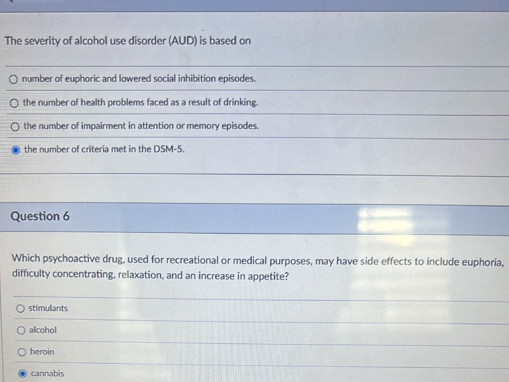 The severity of alcohol use disorder (AUD) | StudyX